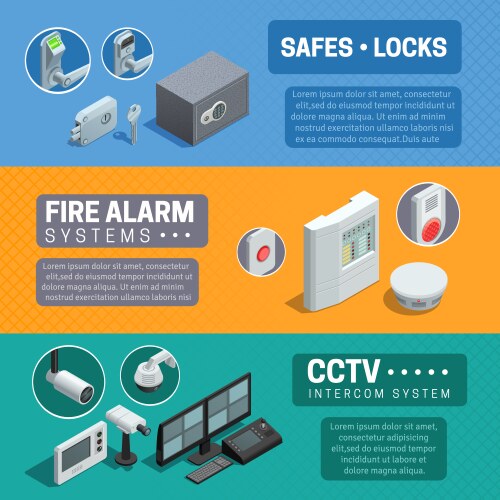 Security systems surveillance wireless cameras Vector Image