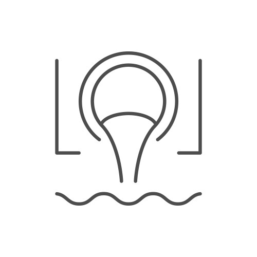 Waste water discharge pipe in line design Vector Image