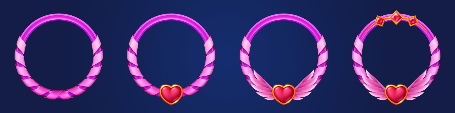 Empty gold ranking frames for game avatars Vector Image