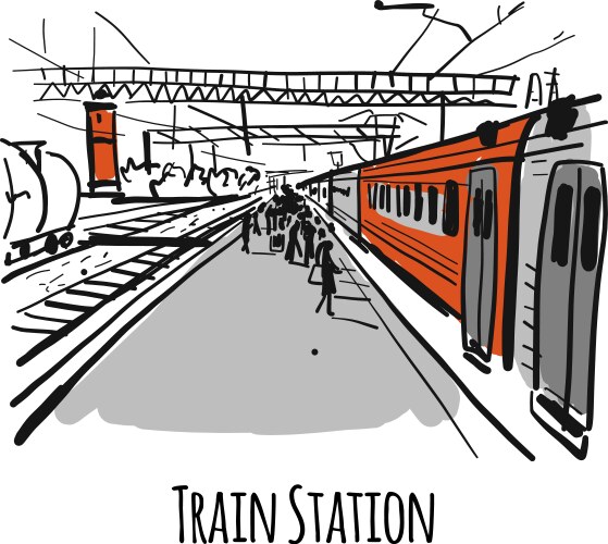 Speed train sketch for your design Royalty Free Vector Image