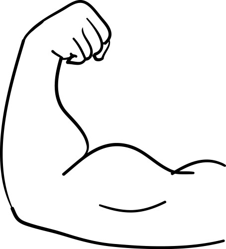 Muscle arm line art Royalty Free Vector Image - VectorStock