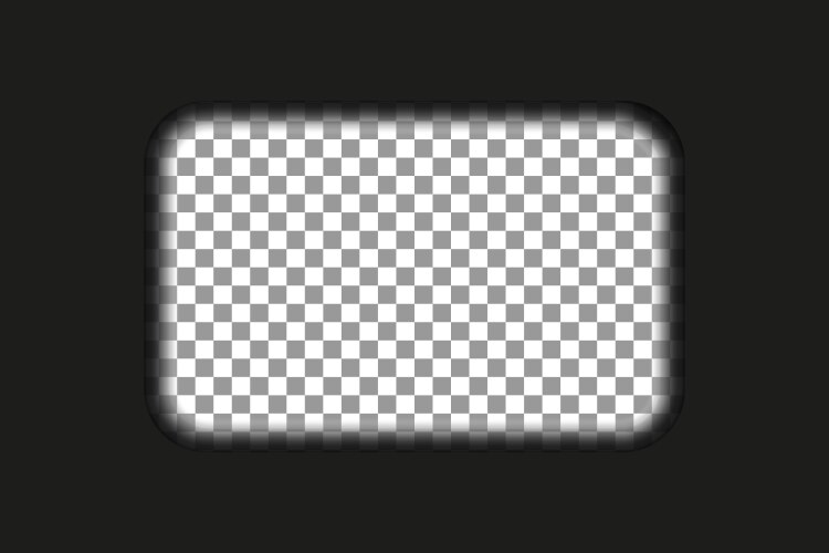 Old cinematic frame overlay texture on transparent