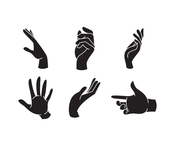 Hand gestures set Royalty Free Vector Image - VectorStock