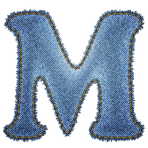 Jeans alphabet denim letter s Royalty Free Vector Image