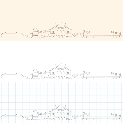 Key west single line skyline profile banner Vector Image