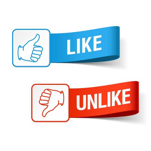 Like unlike sign Royalty Free Vector Image - VectorStock