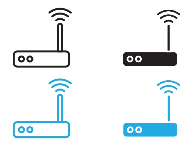Wifi signal icon black and white outline sign Vector Image