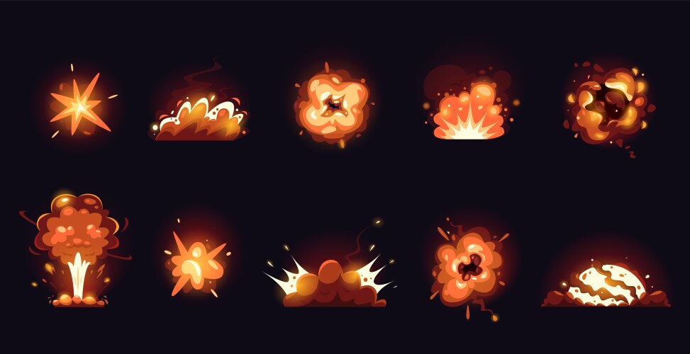 Fire Animation Sprites Flames Vector Set Stock Vector (Royalty Free ...