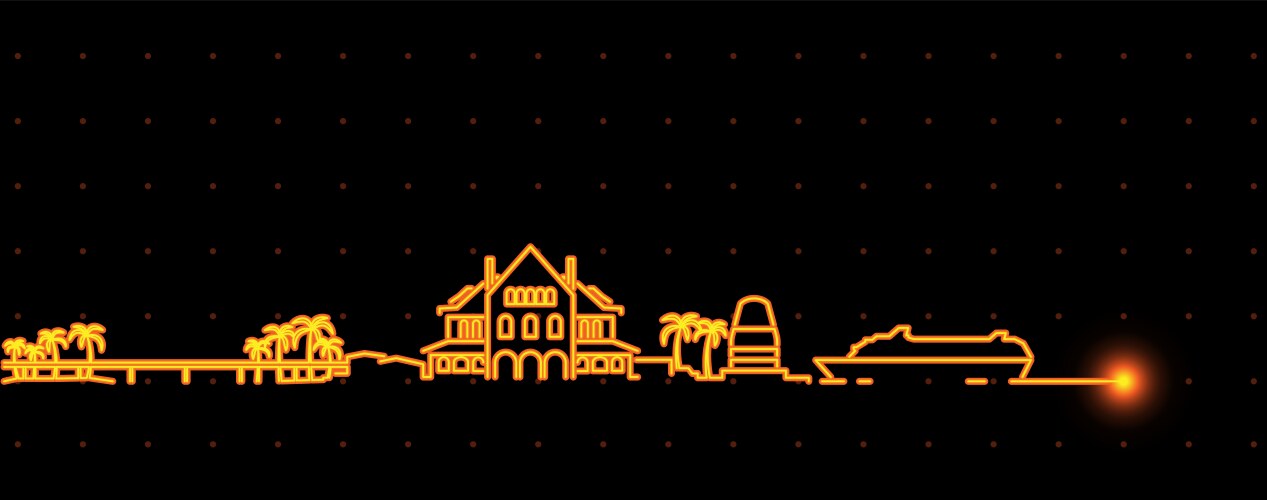 Key west single line skyline profile banner Vector Image