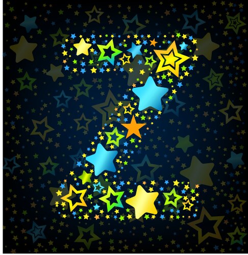 Number 9 cartoon star colored Royalty Free Vector Image