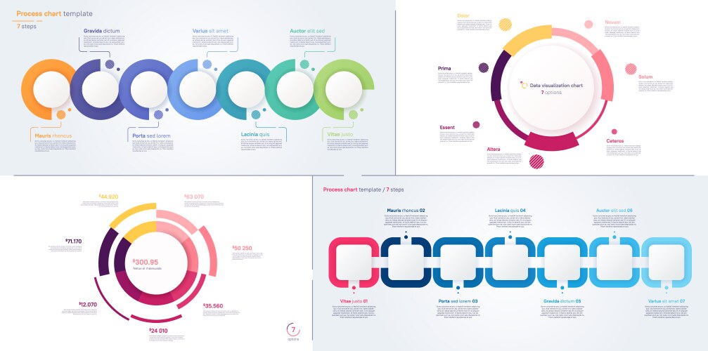 Infographics elements flow infograph process Vector Image