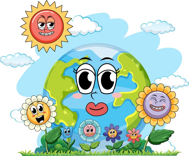 Globe kids children earth day Royalty Free Vector Image