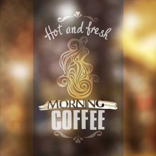 Hot fresh coffee showcase mockup Royalty Free Vector Image