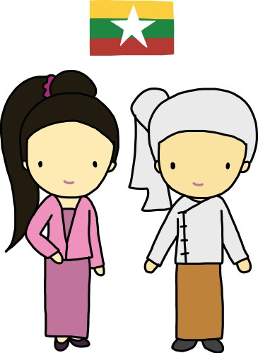 Kinnari myanmar dance Royalty Free Vector Image