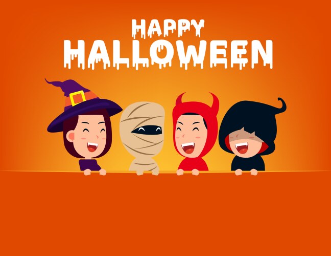 Happy halloween party text design Royalty Free Vector Image