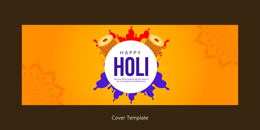 Happy holi cover page design Royalty Free Vector Image