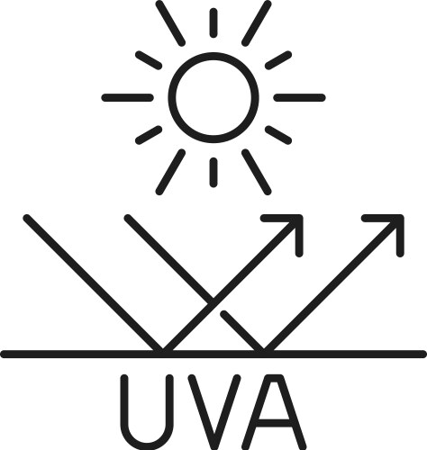 Uvb sunlight source of uv radiation from sun icon Vector Image