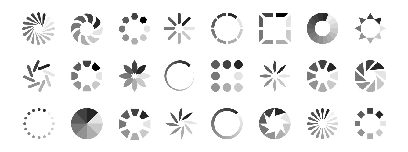 Circle loader wait load spinning preloader Vector Image