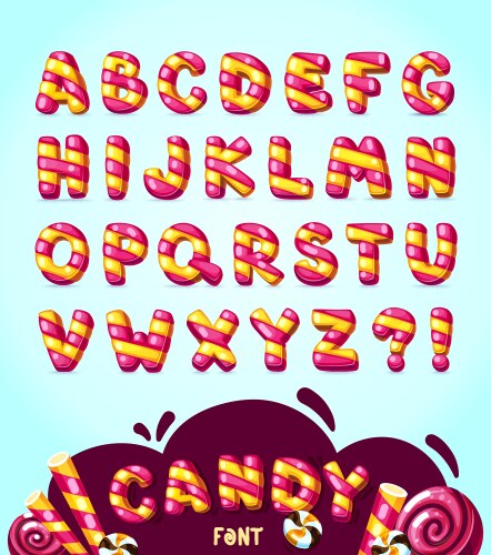 Cartoon bubblegum font Royalty Free Vector Image Cartoon bubblegum font Royalty Free Vector Image