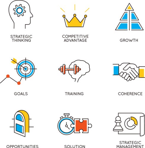 Business strategy icon Royalty Free Vector Image