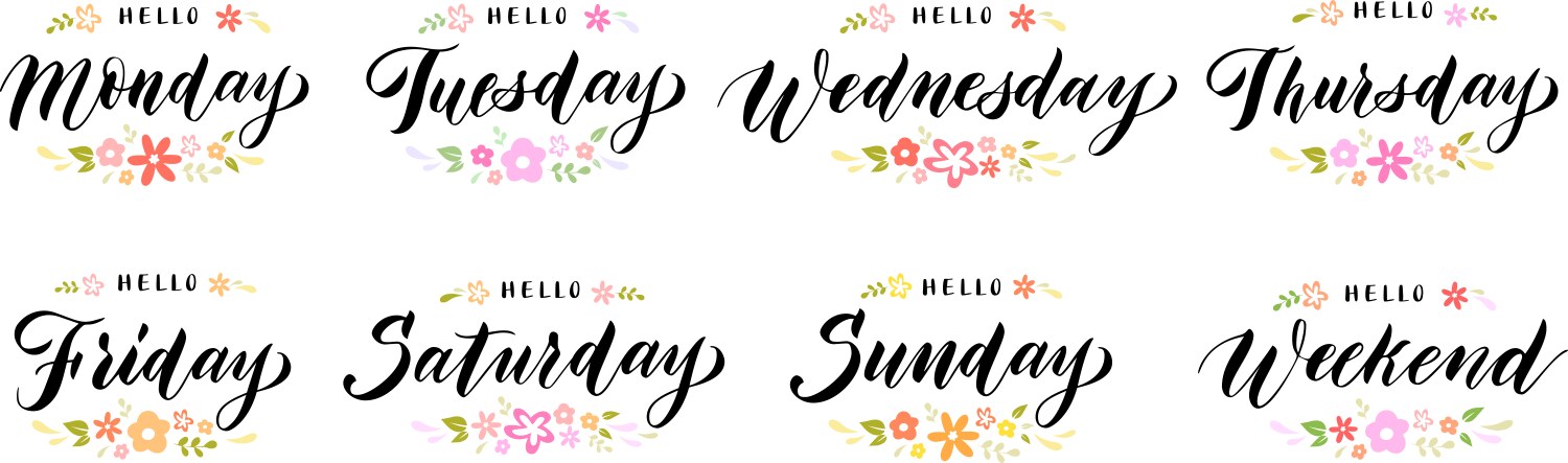 Weekdays Vector Images (over 3,700)