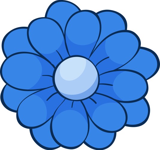 Isolated blue flower for decor Royalty Free Vector Image