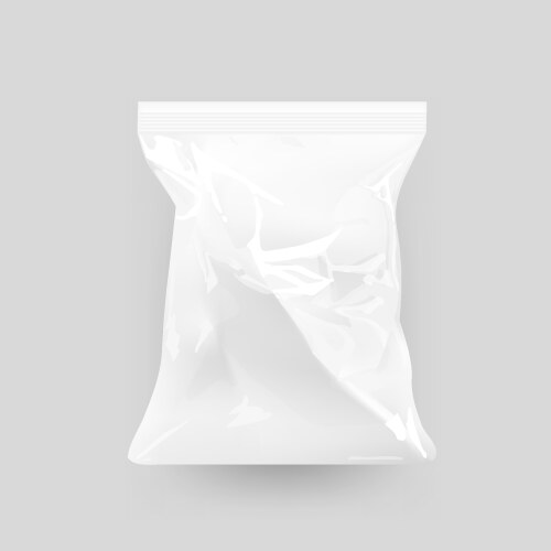 3d white clear sack isolated on background Vector Image