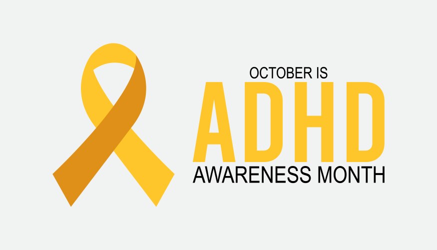 Adhd awareness month Royalty Free Vector Image
