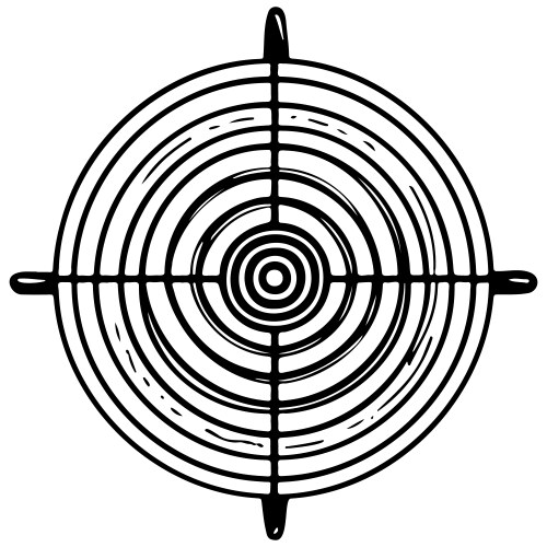 Cartoon target hand drawn line transparent Vector Image