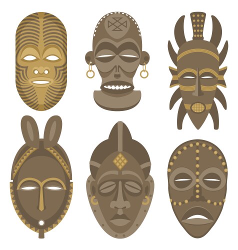 African masks pattern Royalty Free Vector Image