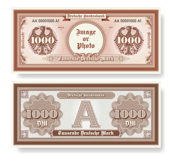 Banknote in german 5 marks Royalty Free Vector Image
