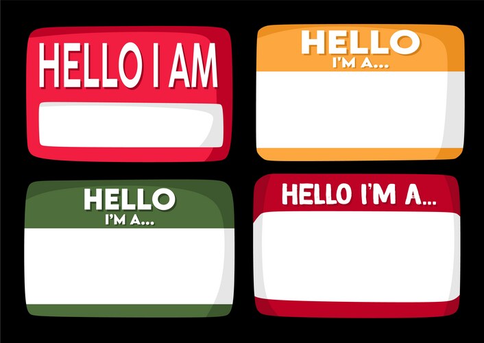 Hello i am tag with best quality Royalty Free Vector Image