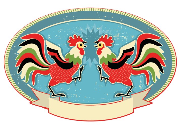 Rooster label Royalty Free Vector Image - VectorStock