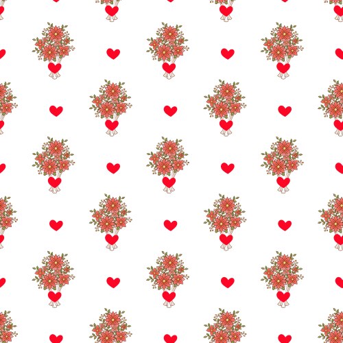 Valentine hearts seamless pattern design Vector Image