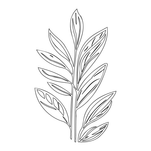 Parallel leaf floral outline sketch Royalty Free Vector