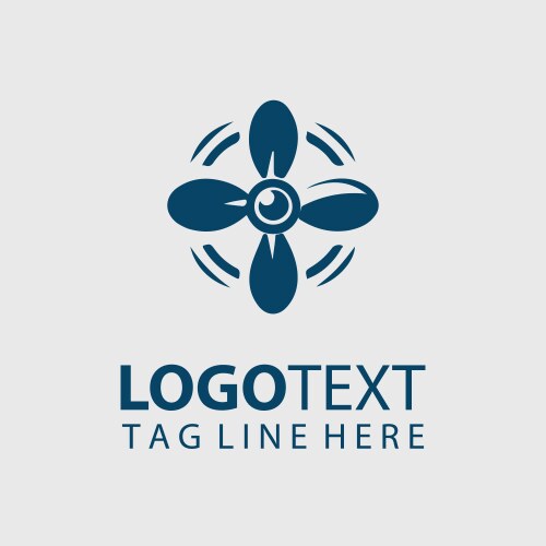 Propeller airplane logo Royalty Free Vector Image