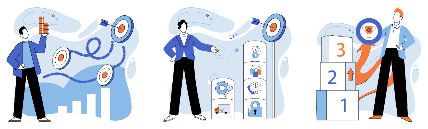 Strategic planning setting ambitious targets Vector Image