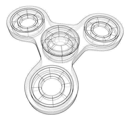 Hand spinner outline Royalty Free Vector Image