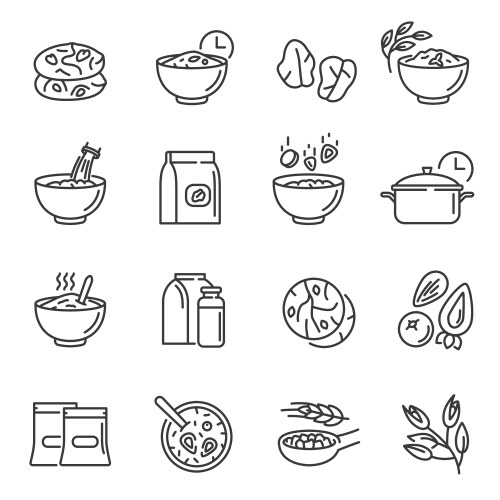 Line fast food icons Royalty Free Vector Image