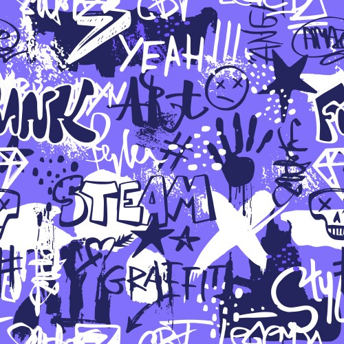 Graffiti word seamless pattern Royalty Free Vector Image