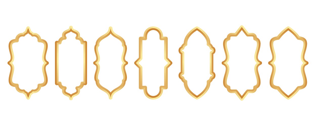 Islamic frames oriental style golden arabic Vector Image