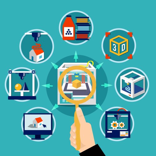 Basic printing icons Royalty Free Vector Image