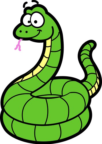 Cartoon green snake on white background Royalty Free Vector