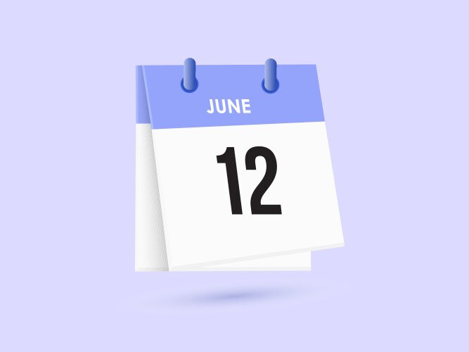 June 8 - calendar and time planner daily Vector Image