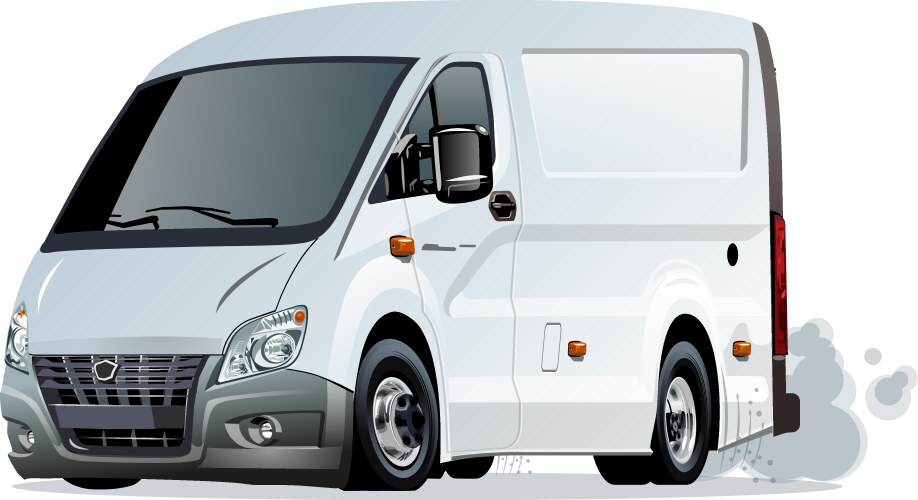 Cartoon delivery van Royalty Free Vector Image