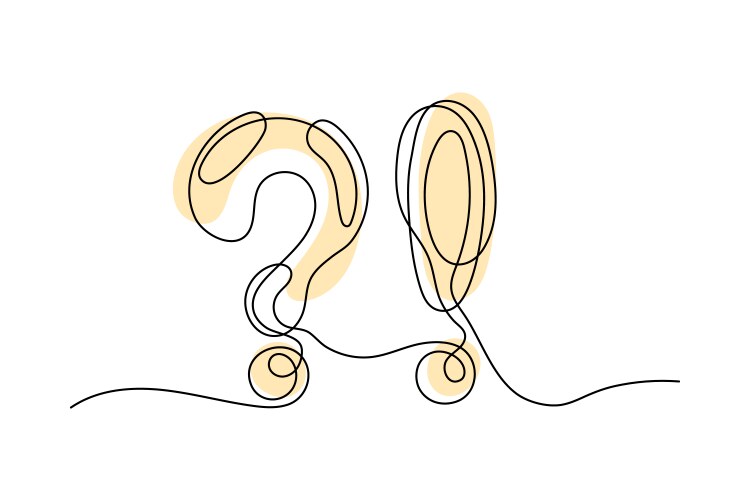 Question mark continuous line one drawing Vector Image