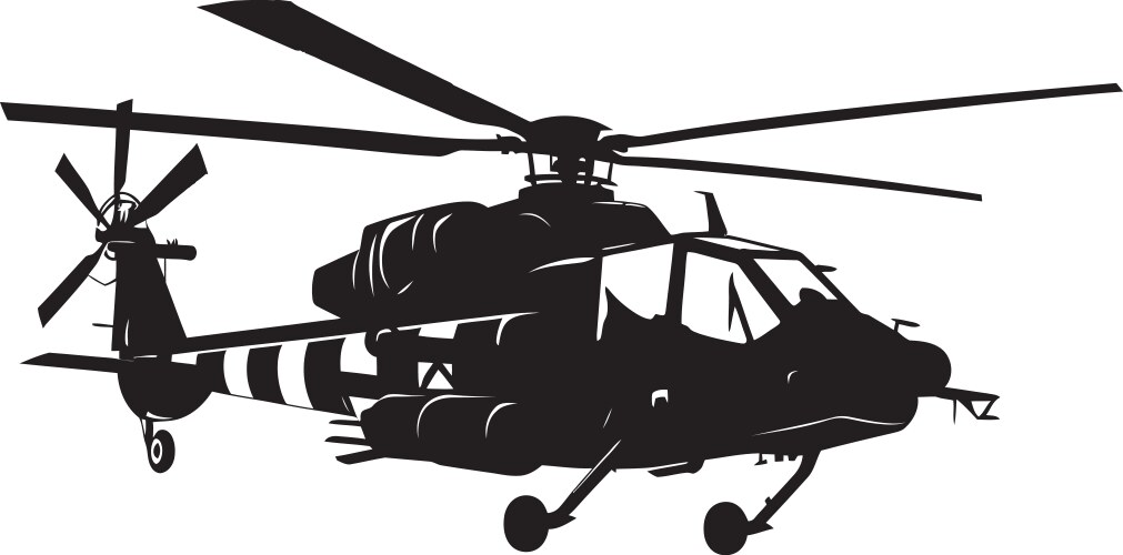 Stealth dominance black combat helicopter Vector Image