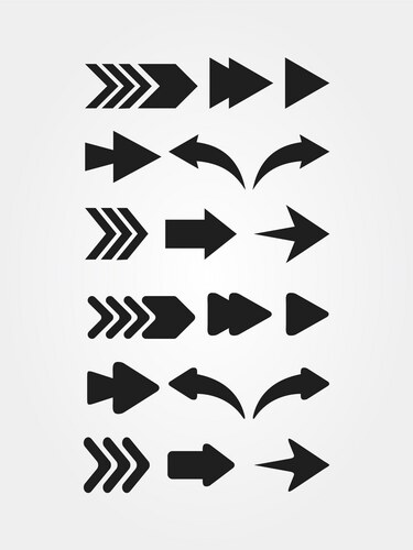 A set of colored arrows showing right and left Vector Image