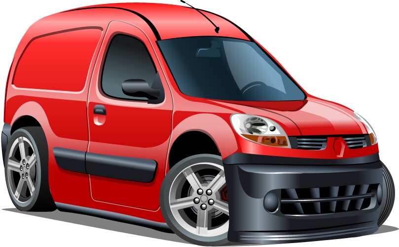 Cartoon retro delivery van Royalty Free Vector Image