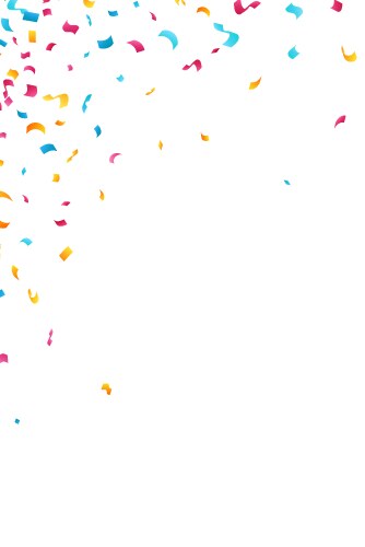 Feast flags with falling confetti for birthday Vector Image